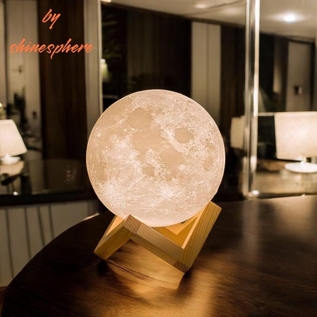 Custom 3D Printed RGB Moon Lamps -16 Color Changing Night Light-solar ...