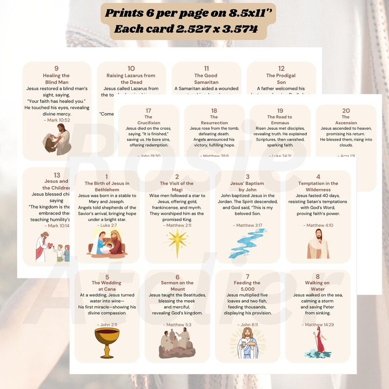 Jesus Story Cards Easter Printable Kid Resurrection Story Cards Easter ...