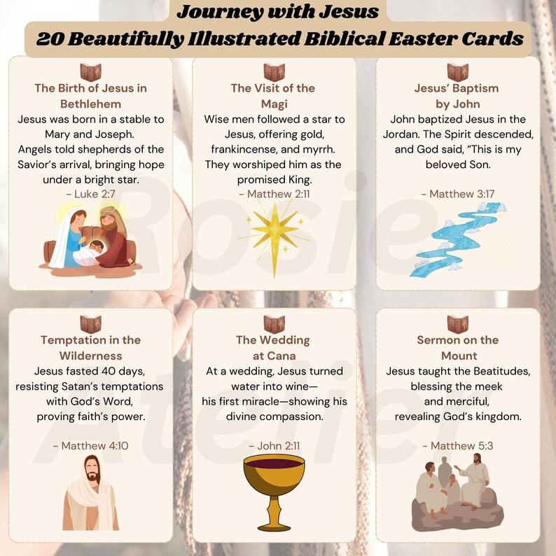 Jesus Story Cards Easter Printable Kid Resurrection Story Cards Easter ...