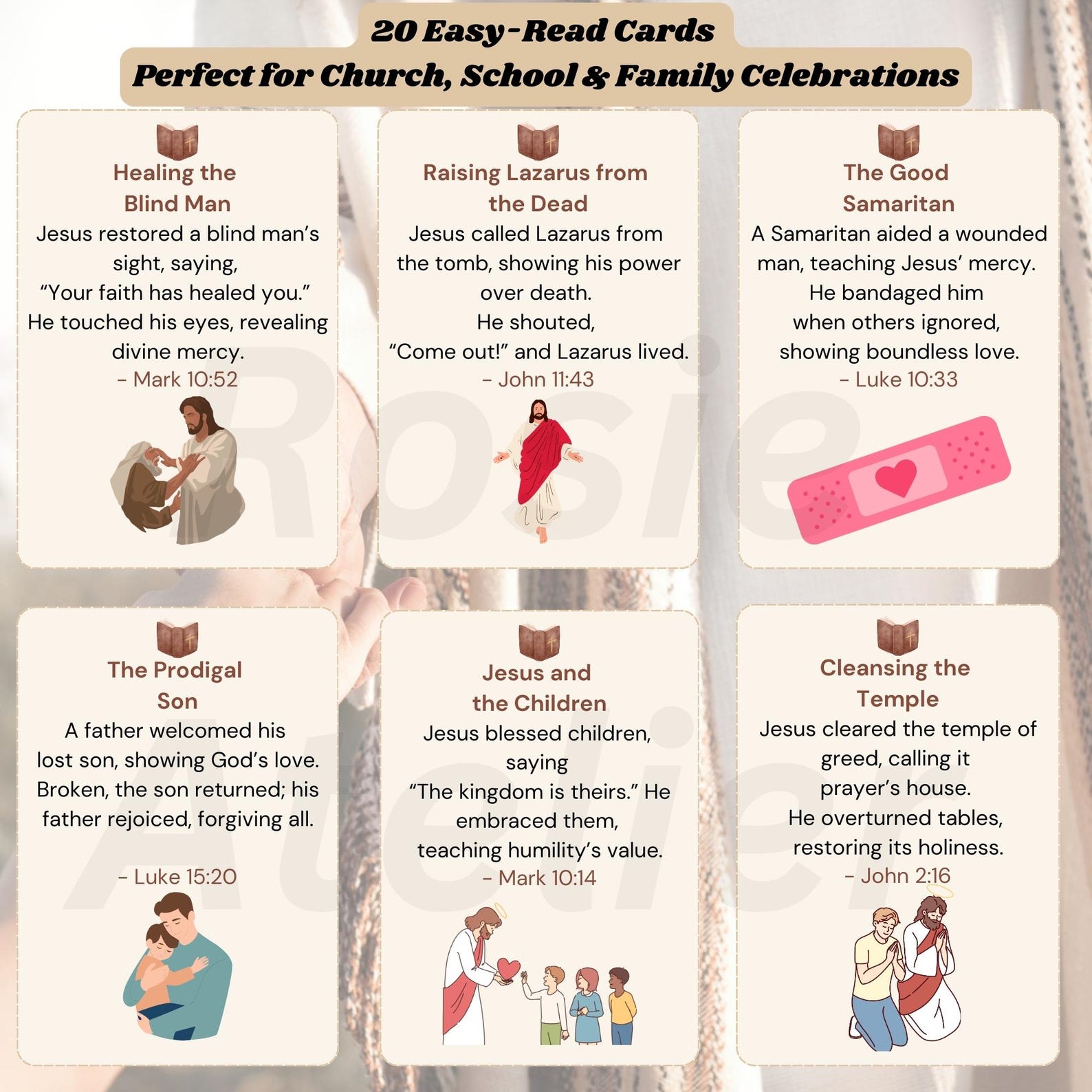 Jesus Story Cards Easter Printable Kid Resurrection Story Cards Easter ...