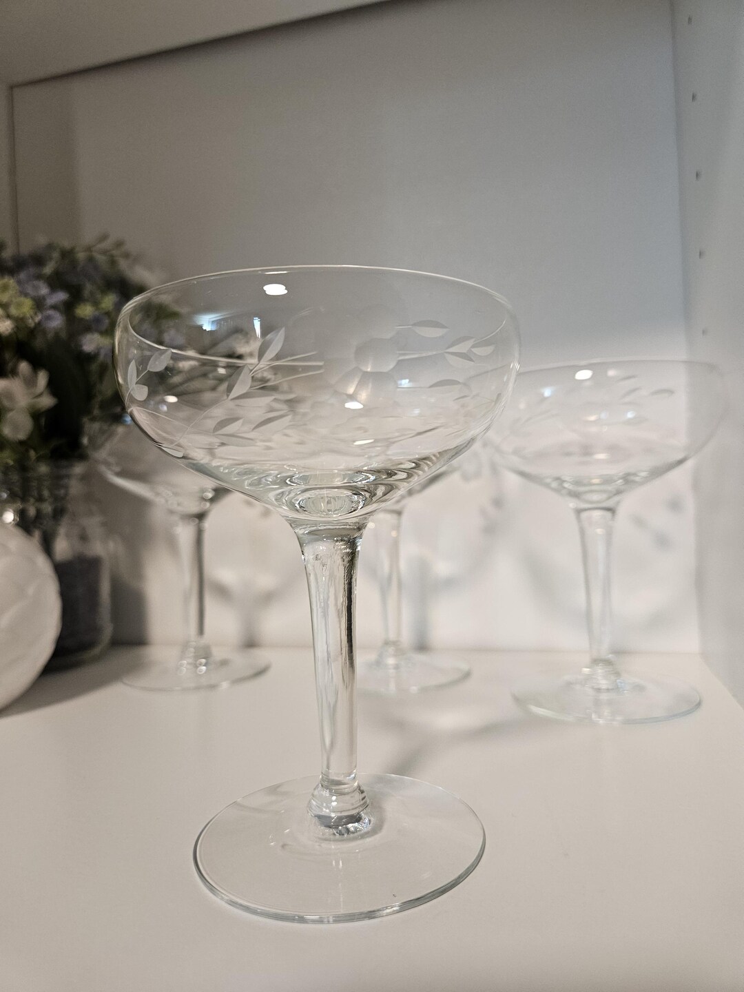Princess House Heritage Crystal Glassware Set: Champagne Coupes ...