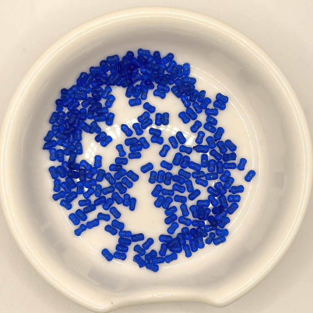 Vintage Blue Glass Hourglass Beads - Etsy