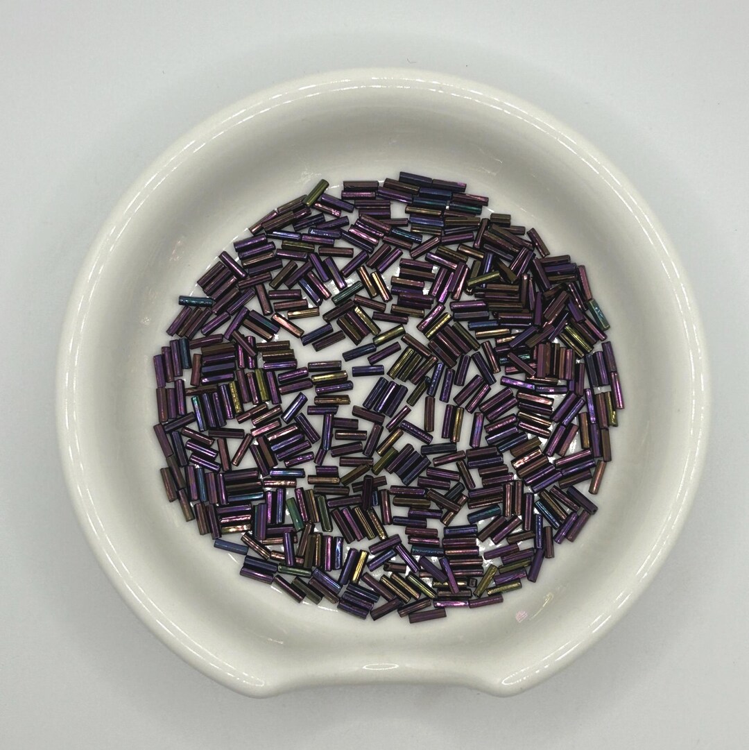 Vintage Oil Slick Glass Tube Beads - Etsy