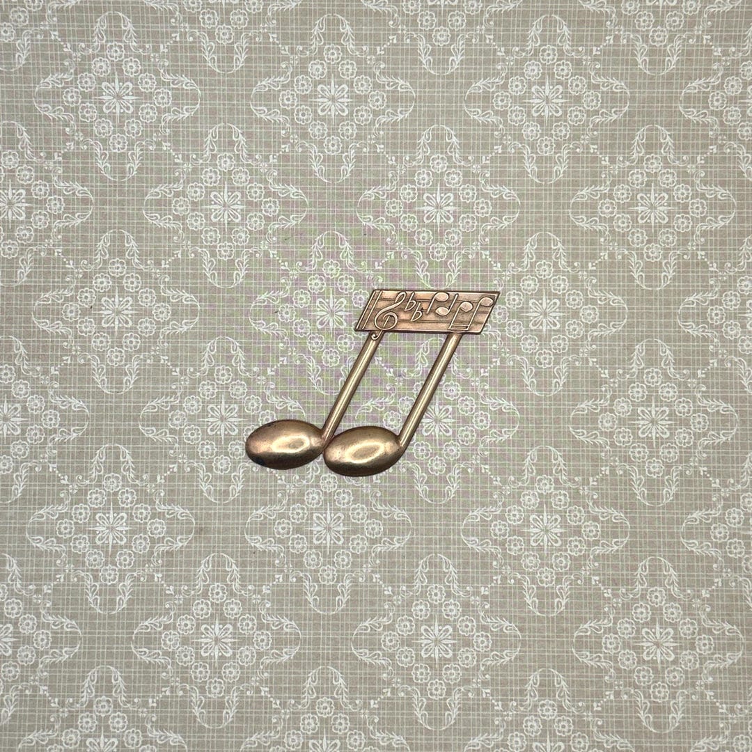 Vintage Brass Music Note Finding - Etsy