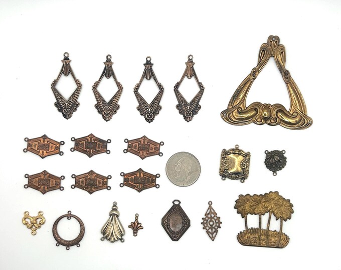 Vintage Brass Pendants - Etsy
