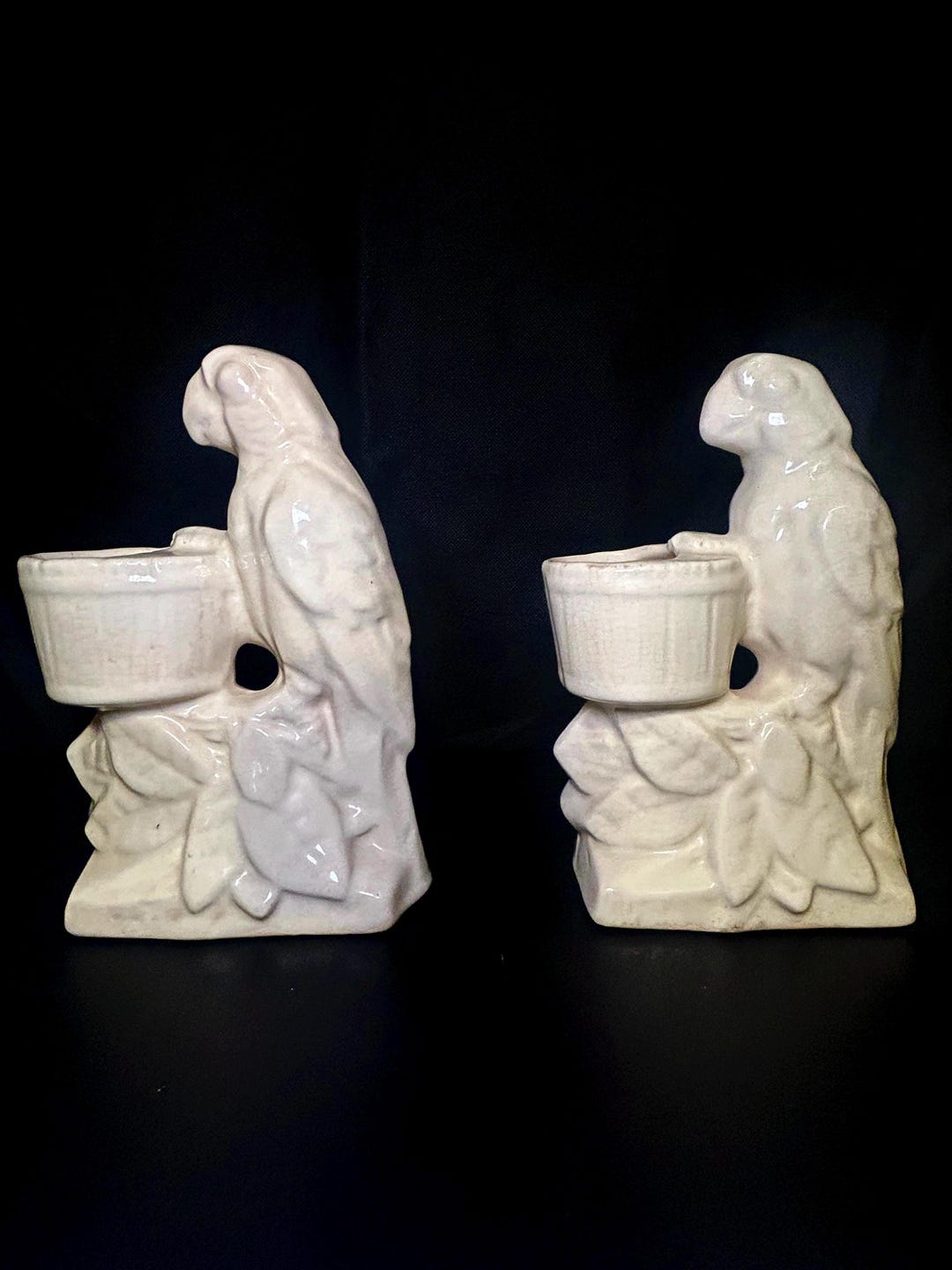 Vintage Parrot Vases by Mccoy - Etsy