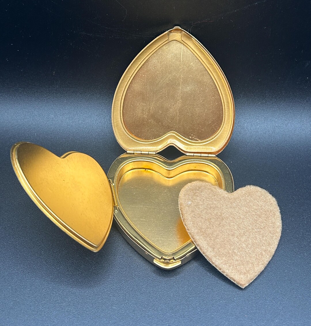 Brass Heart Powder Compact - Etsy