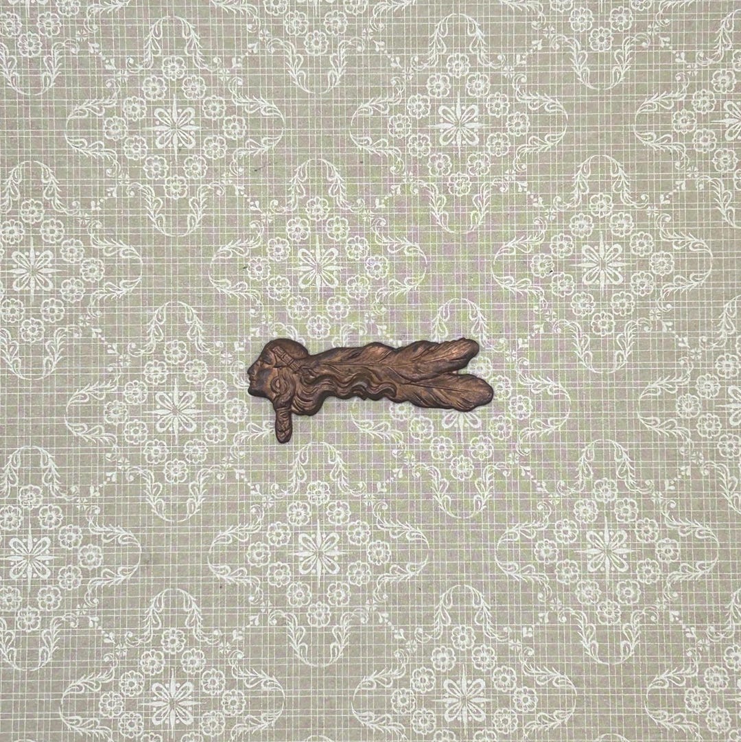Vintage Brass Native American Woman Finding - Etsy