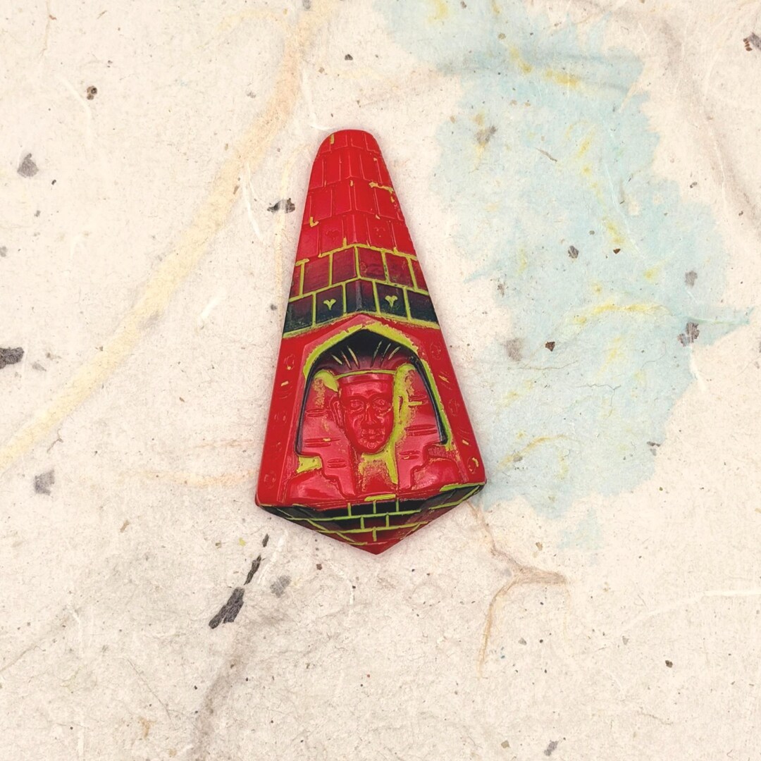 Vintage Red Glass Egyptian Pharoh Cabochon - Etsy