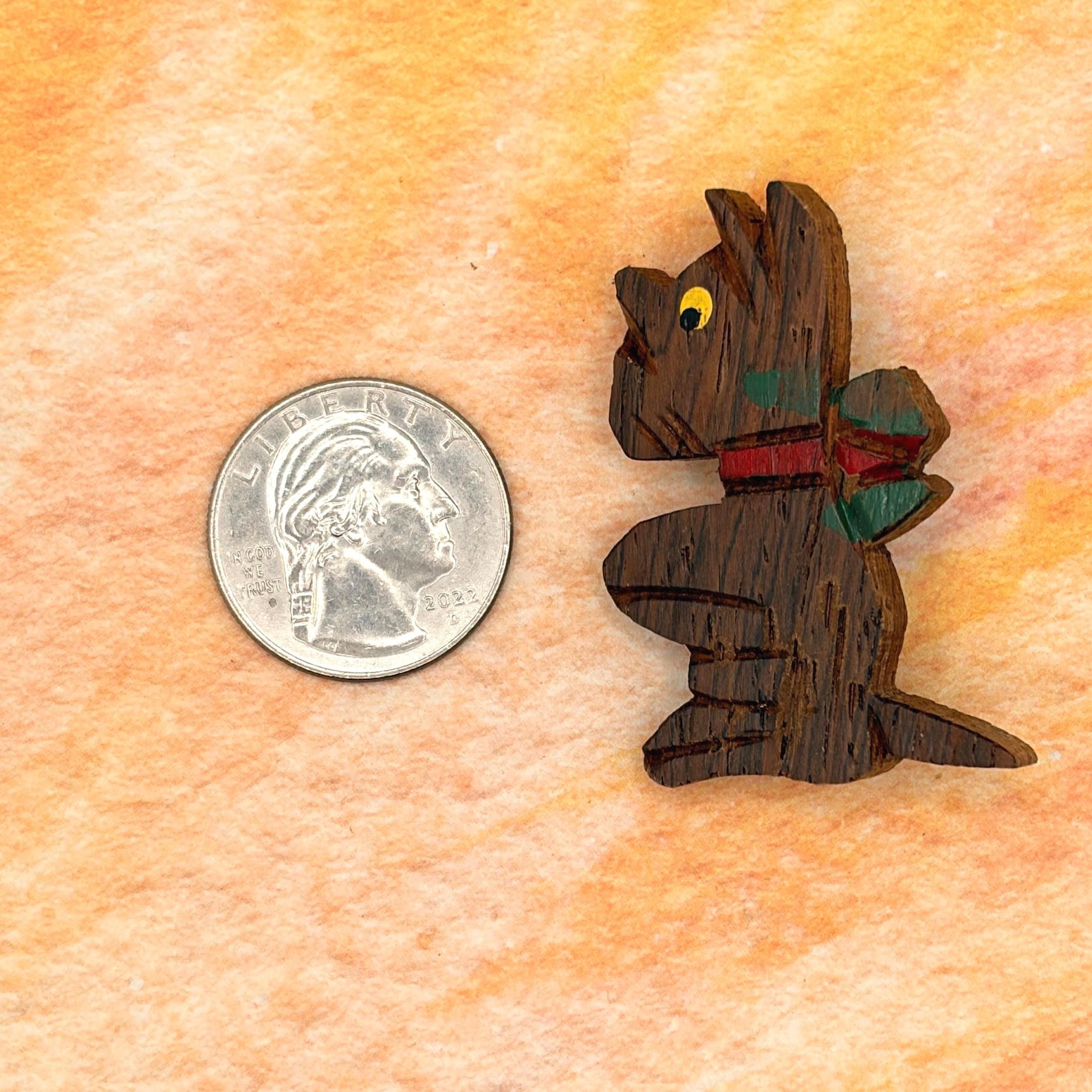 Vintage Wooden Carved Dog Button - Etsy