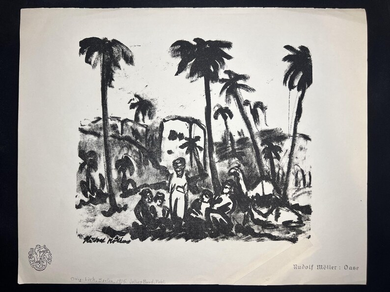 Rudolf Möller–oase– Rare Julius Bard WWI Lithograph–berlin Secession ...