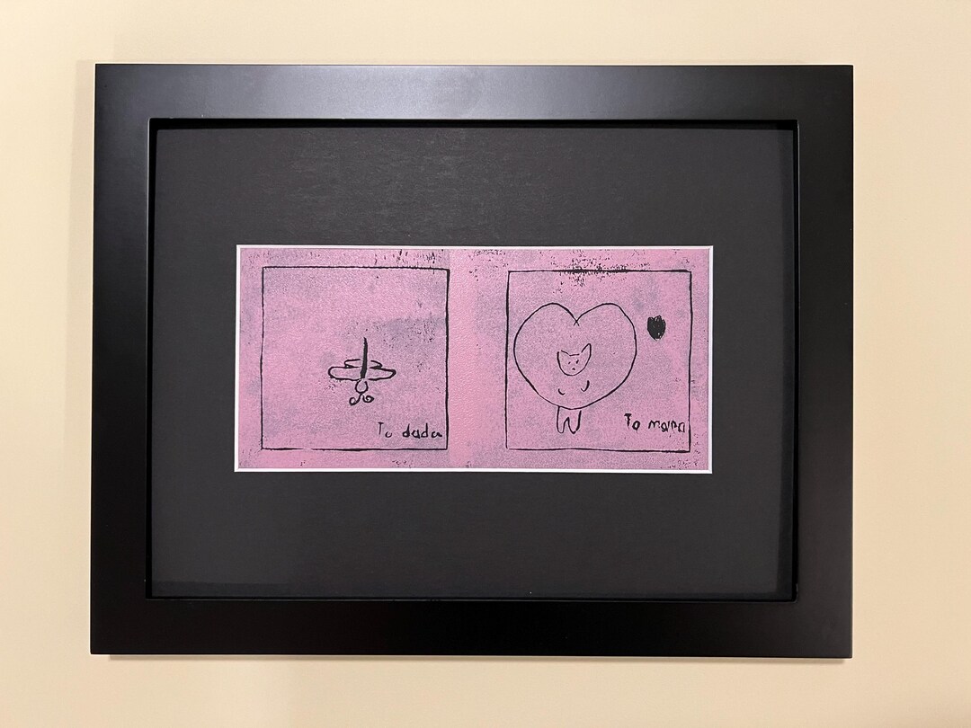 To Dada, to Mama – Pink Version - Lydia’s Limited Edition Linocut Print ...