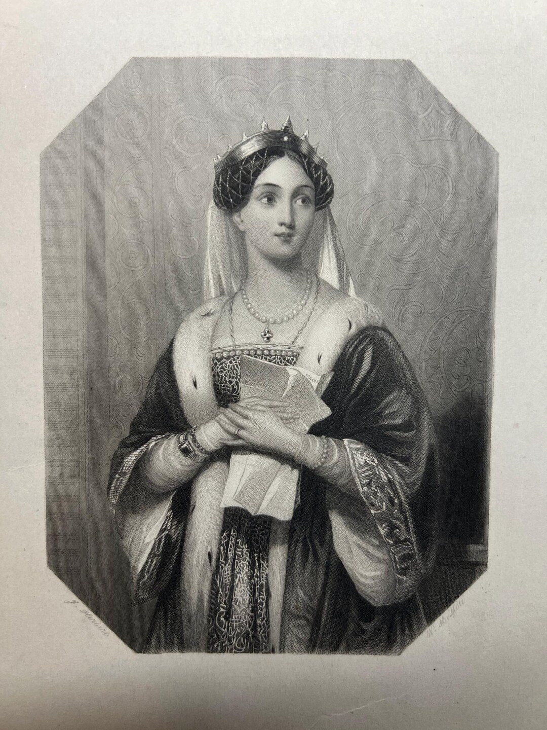 19th Century Steel Engraving – Queen Margaret – Female Characters in ...