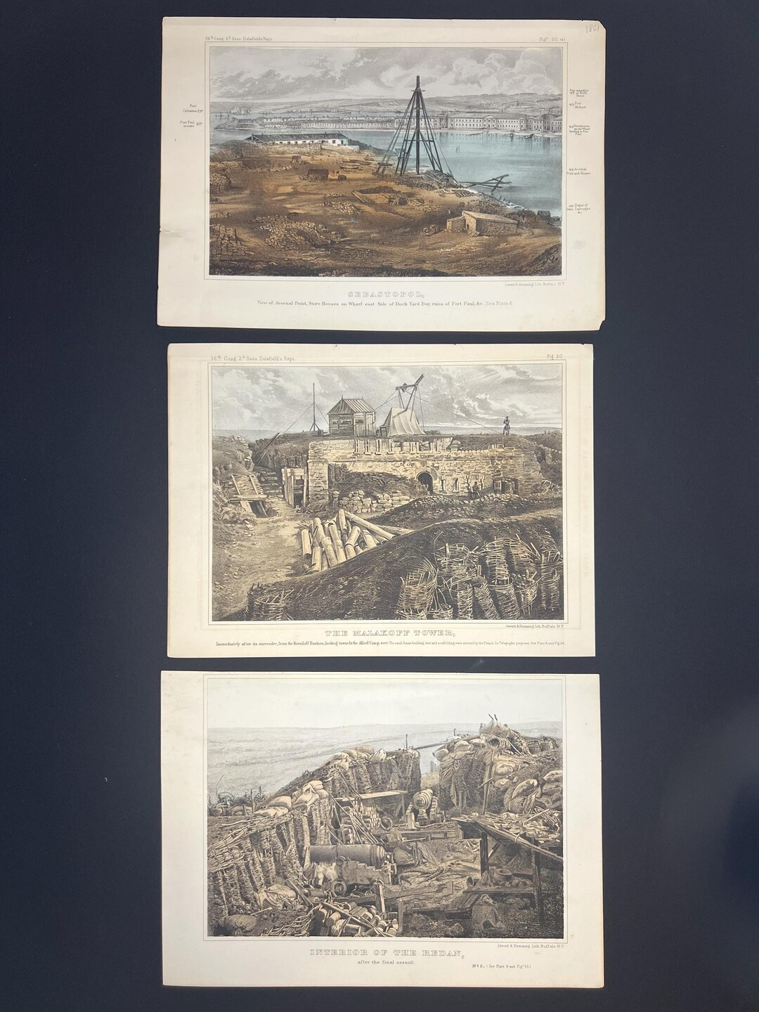 Collection of 3 Color Lithograph – 19th Century - Print From Major ...