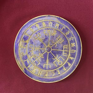 Viking Norse Compass, Vegvisir, Altar Plate, Divination Plate - Etsy