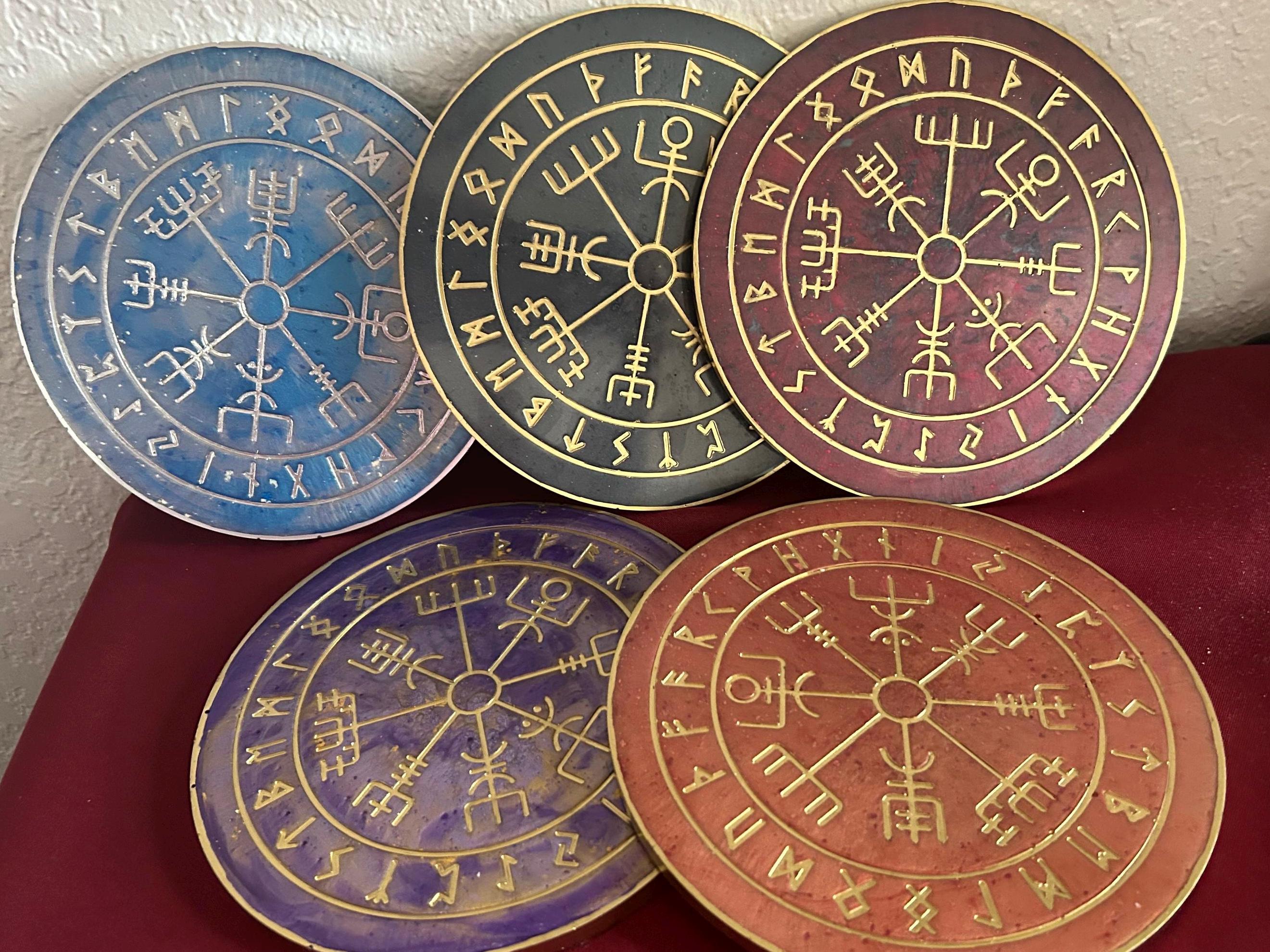 Viking Norse Compass, Vegvisir, Altar Plate, Divination Plate - Etsy