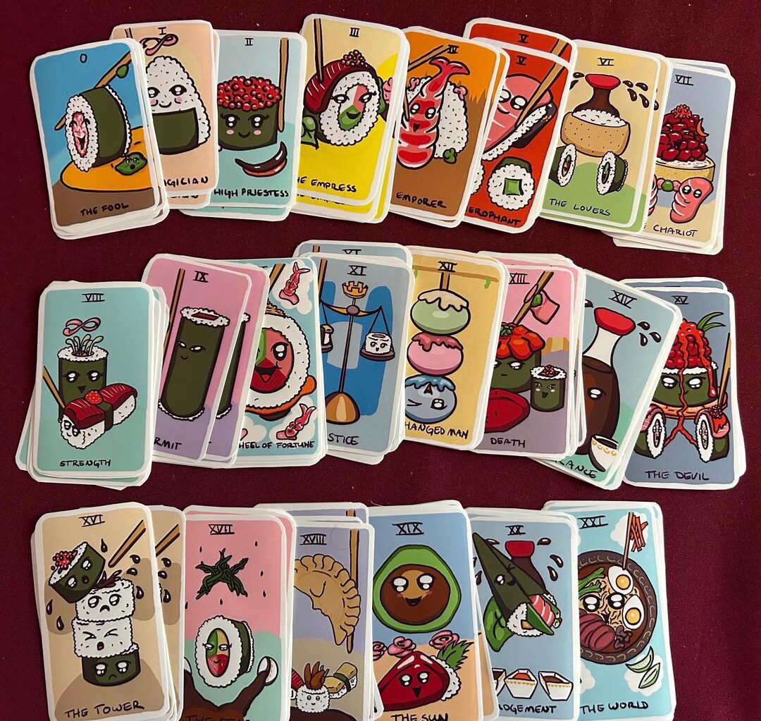 Sushi Tarot Sticker, Major Arcana - Etsy