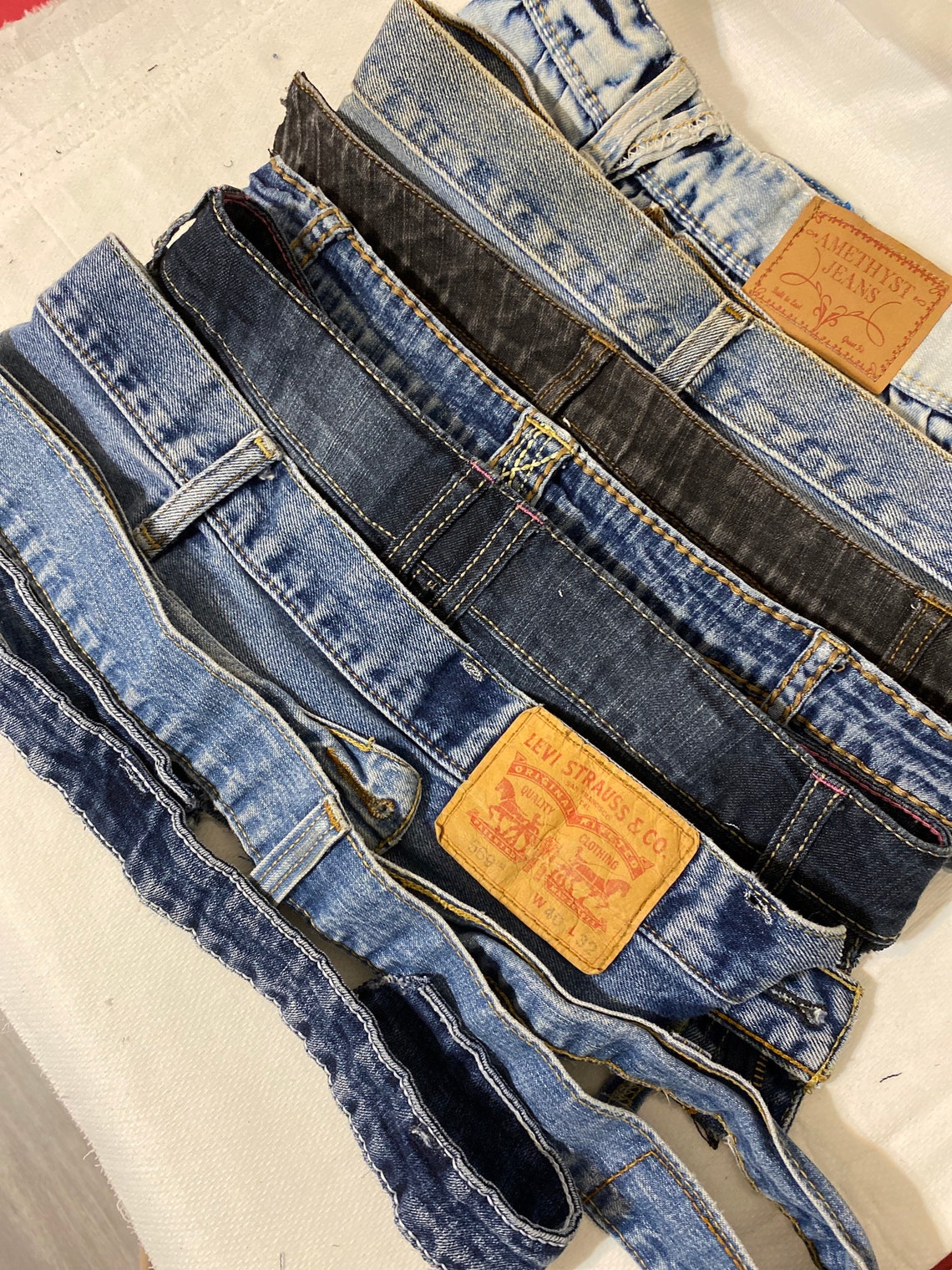 Recycled Jeans Waistbands - Etsy