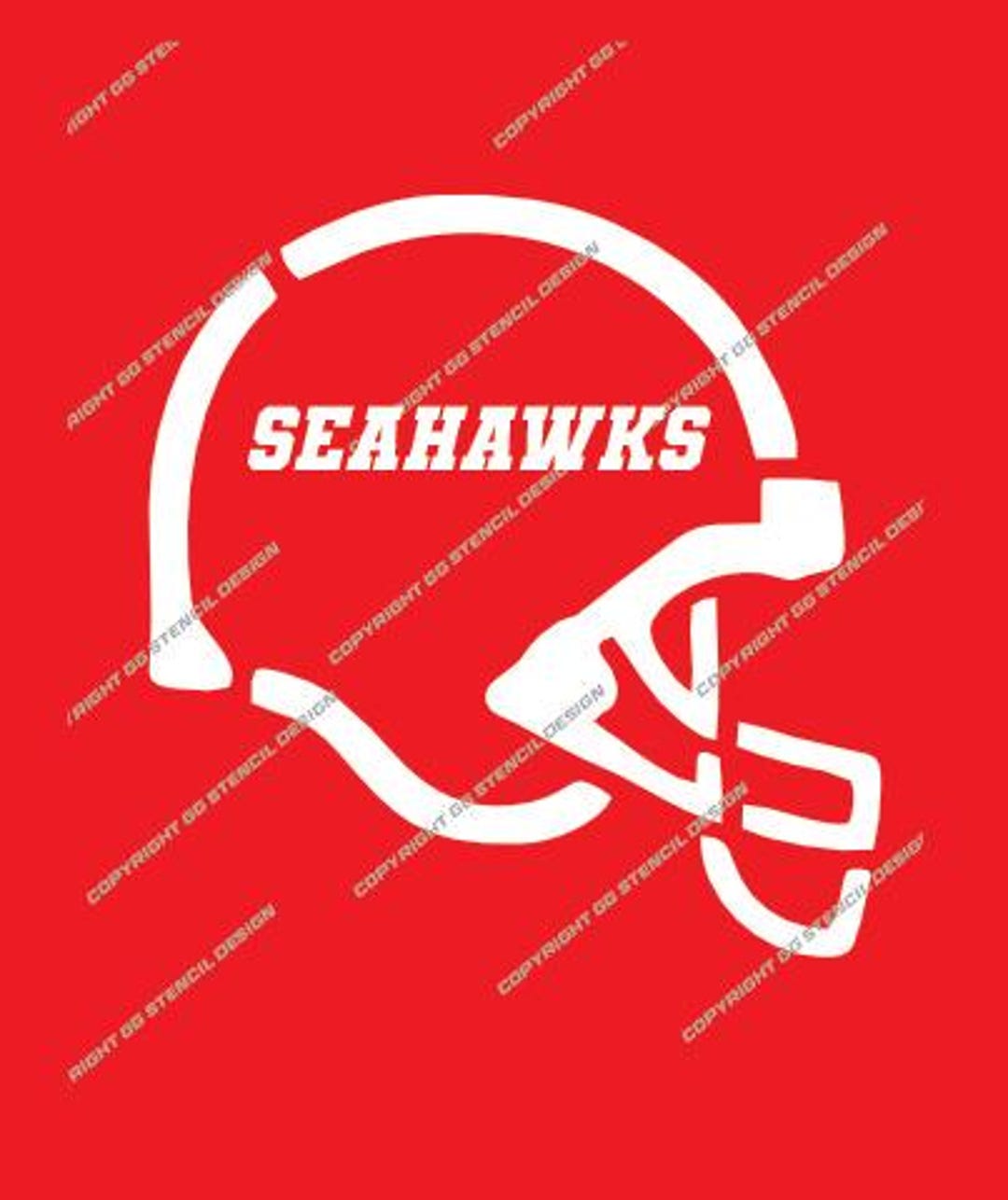 Seattle Seahawks Inspired Stencil - NFL Football Helmet - 8 Inch ...