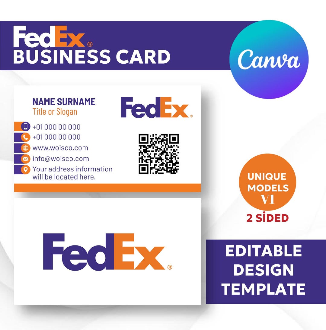 Editable Fedex Business Card Template • Courier & Shipping Company Card ...