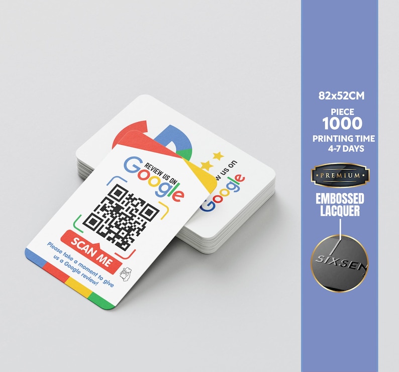 1000 Pcs Google Review Card - Google Maps QR Business Card - Premium ...