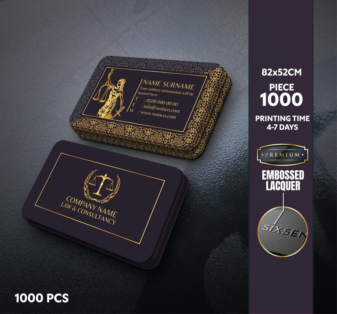 1000 Pcs Custom Lawyer Business Card Printing, 2 Sided Mat - 350-750GSM ...