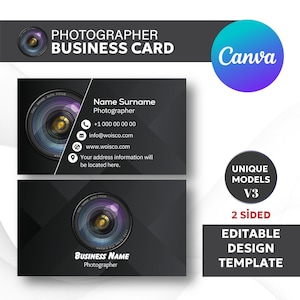 Editable Photographer Business Card Template • Modern Photography ...