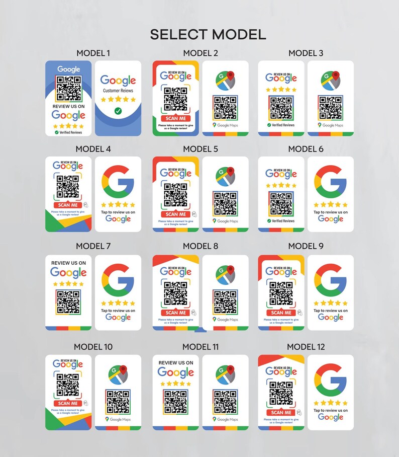 1000 Pcs Google Review Rating QR Code Business Card Printing, 2 Sided ...