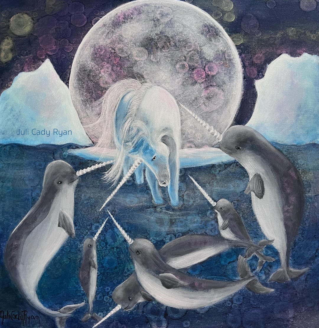 Unicorn and Narwhals Arctic Poster Print, 4 Sizes! - Etsy