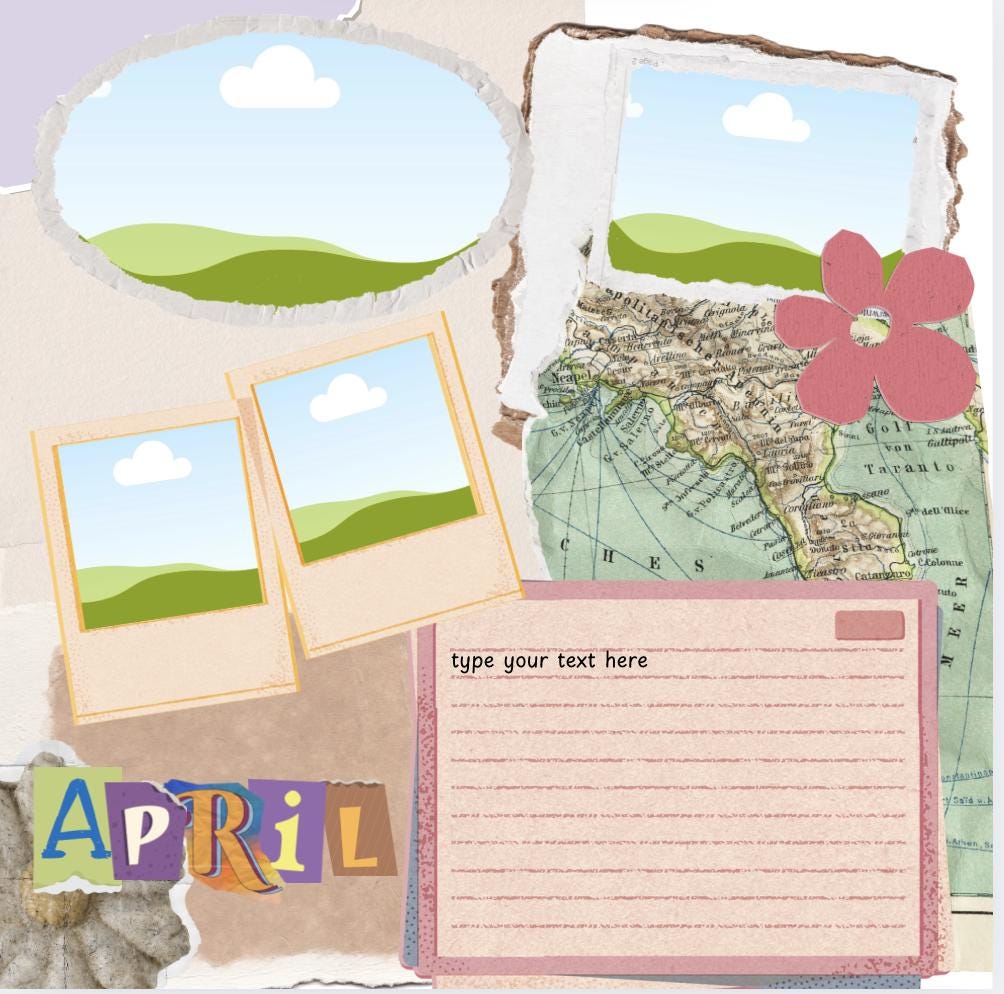 Digital Scrapbook Template - Etsy