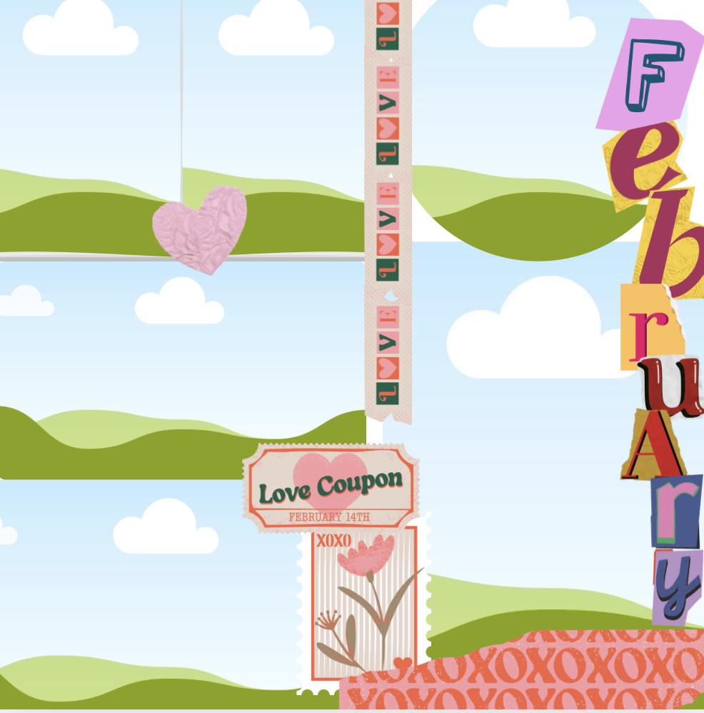Digital Scrapbook Template - Etsy