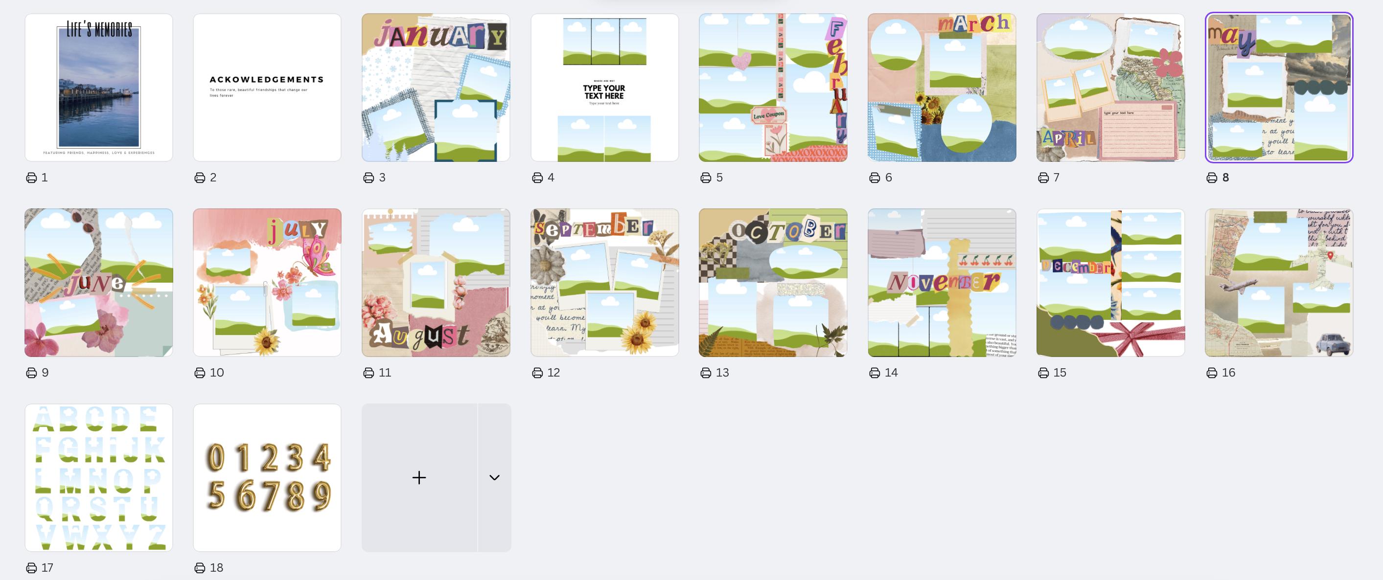 Digital Scrapbook Template - Etsy