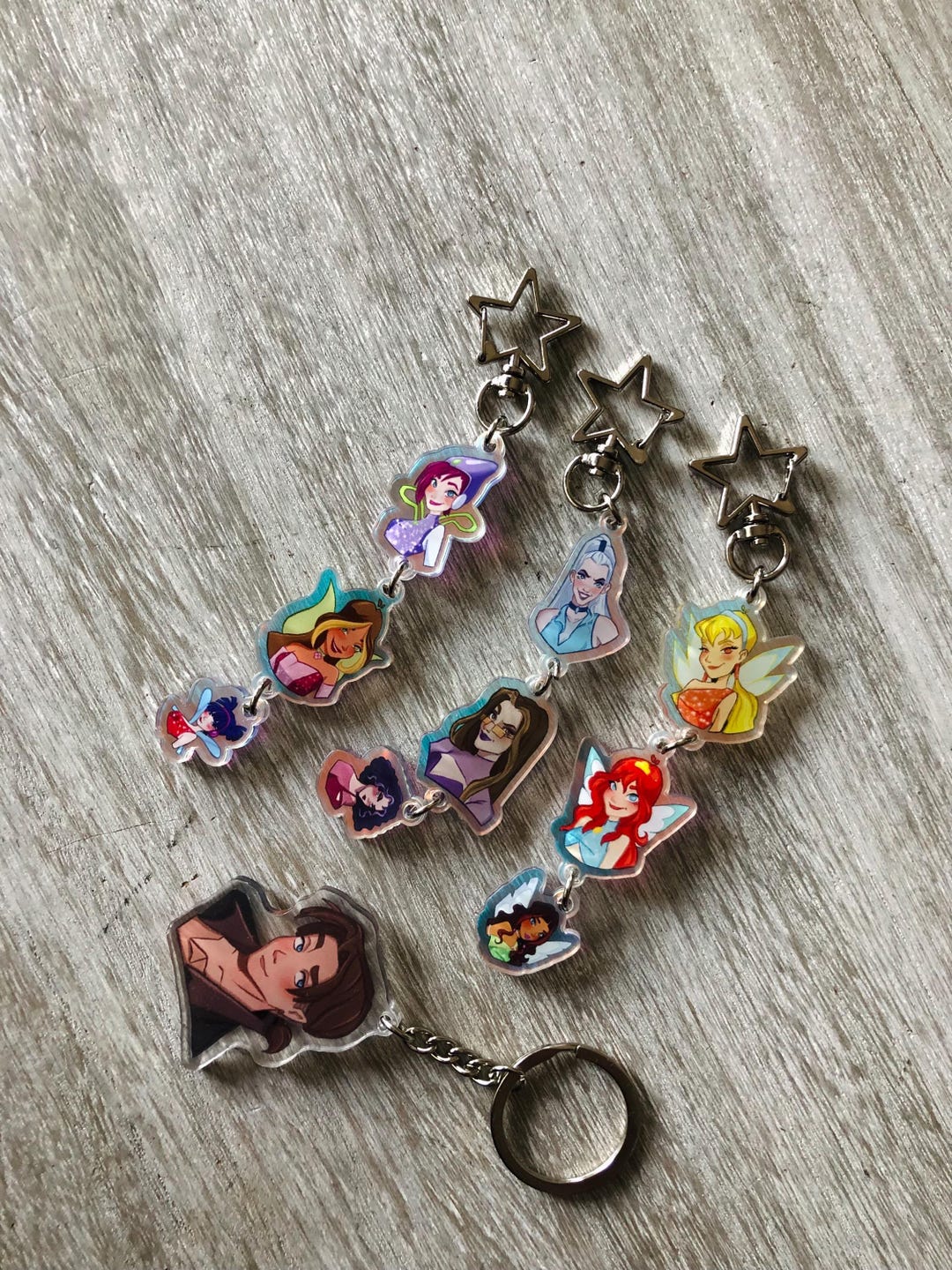 Keychains Winx, Trix, Jim Hawkins - Etsy