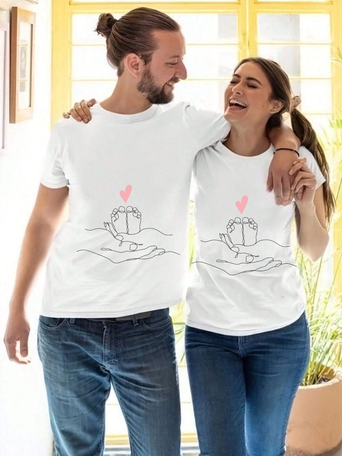 Digital Gender Reveal Shirt Design – Pregnancy Announcement Matching ...