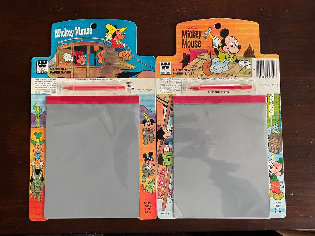 Two Vintage Mickey Mouse Disney Magic Slate - Etsy