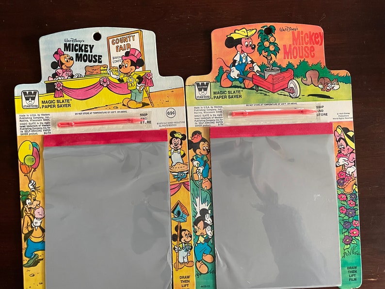 Two Vintage Mickey Mouse Disney Magic Slate - Etsy