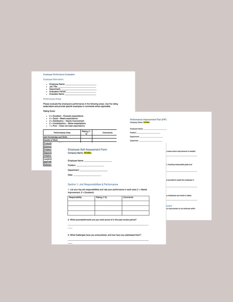 Human Resources Form, HR Templates, Onboarding, Training, Performance ...