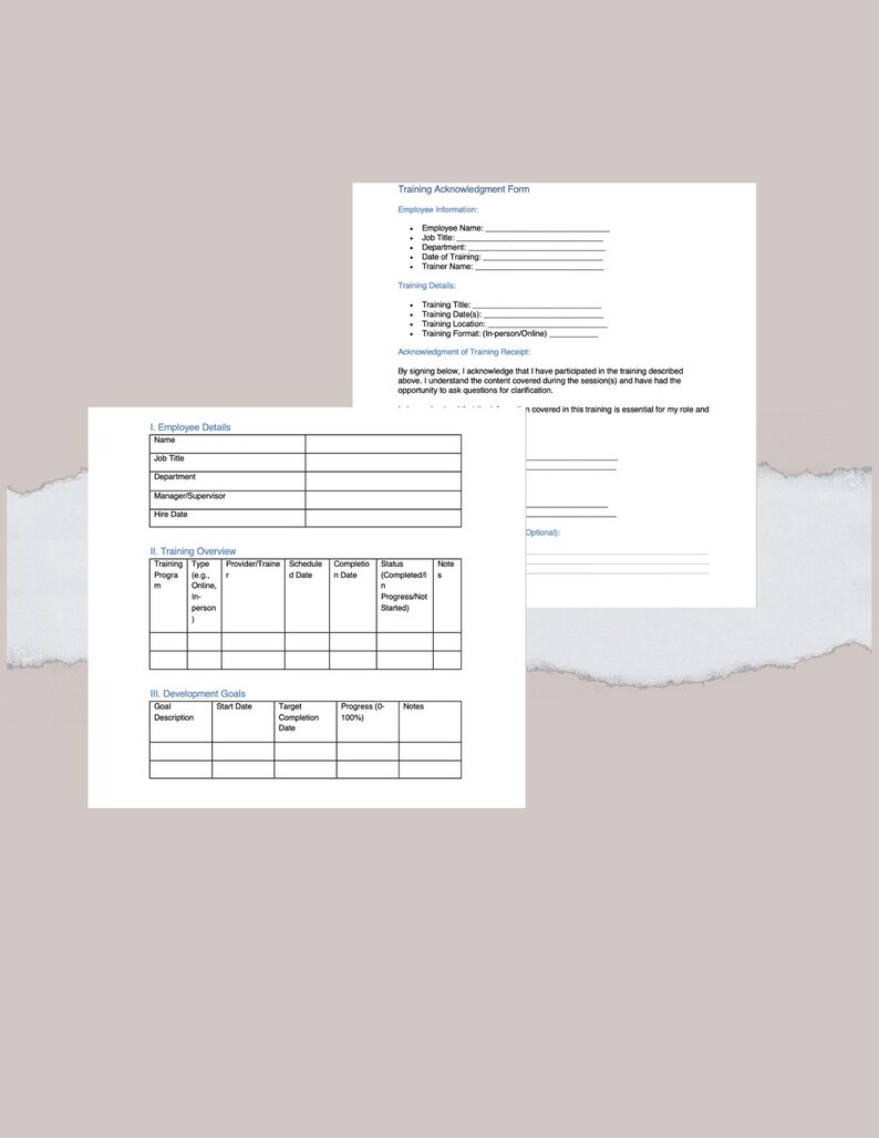 Human Resources Form, HR Templates, Onboarding, Training, Performance ...