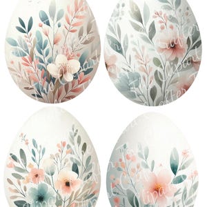 Set of 16 Watercolor Floral Easter Eggs Clipart PNG Boho - Etsy