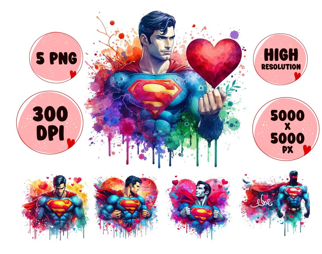 5 PNG Heart Superhero Splash and Watercolor Png Smurf Transparent PNG ...
