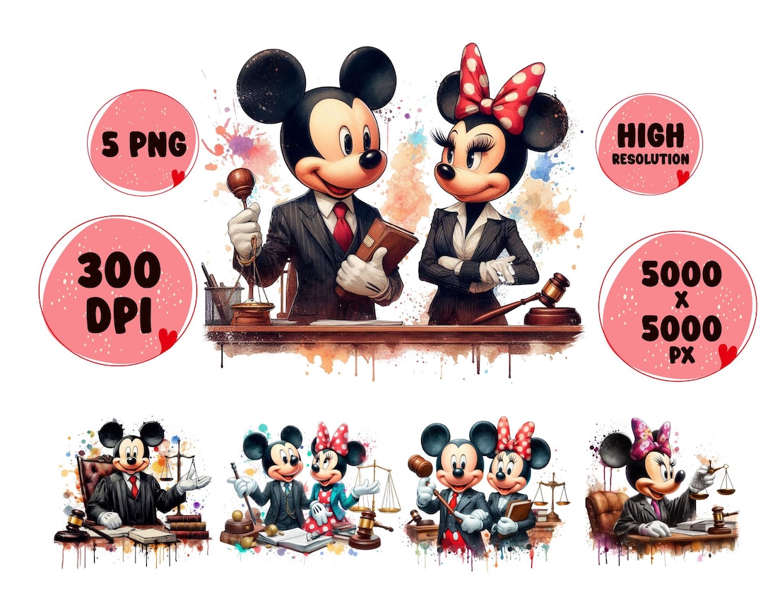 5 PNG Lawyer Mickey Png Lover Mouse Splash and Watercolor Lawyer Mickey ...