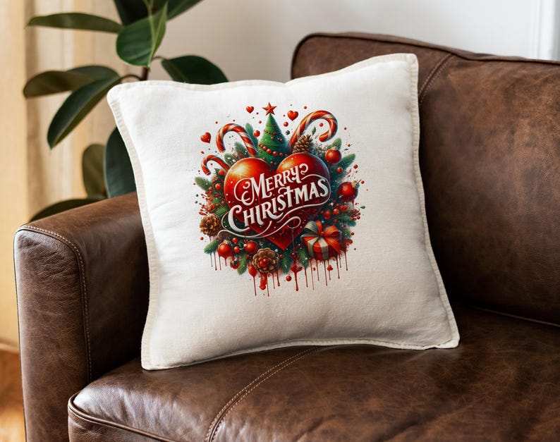 Retro Merry Christmas PNG Clipart: Holiday Sublimation Designs (digital ...