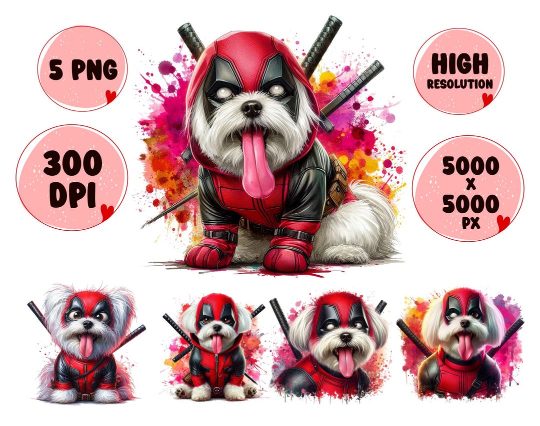 5 PNG Deadpool's Dog Splash and Watercolor Png Transparent PNG File for ...