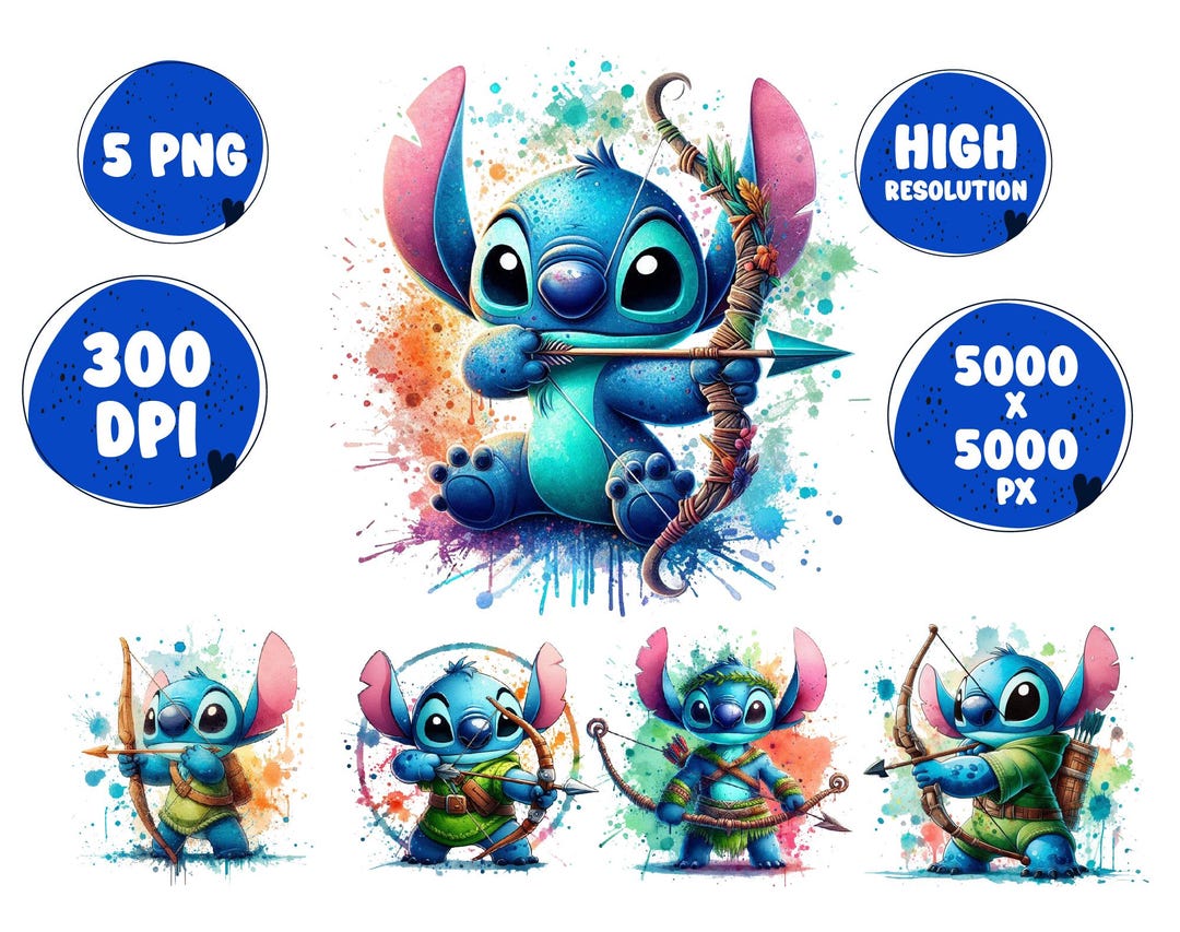 Stitch Archer 5 PNG Smurf Splash and Watercolor Png Smurf Transparent ...