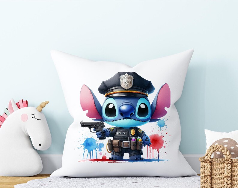 5 PNG Police Stitch Splash and Watercolor Png Smurf Transparent PNG ...