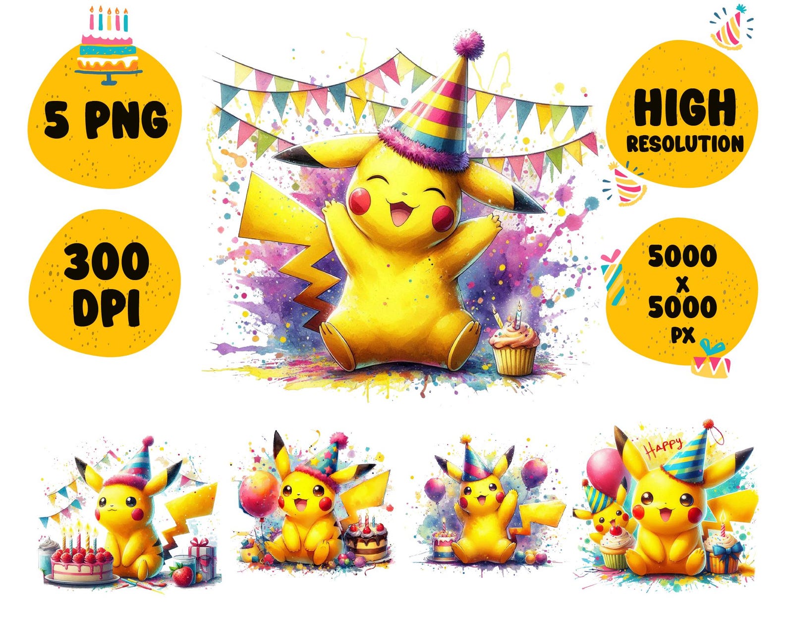 5 PNG Pikachu Png Splash and Watercolor Png Pikachutransparent PNG File ...
