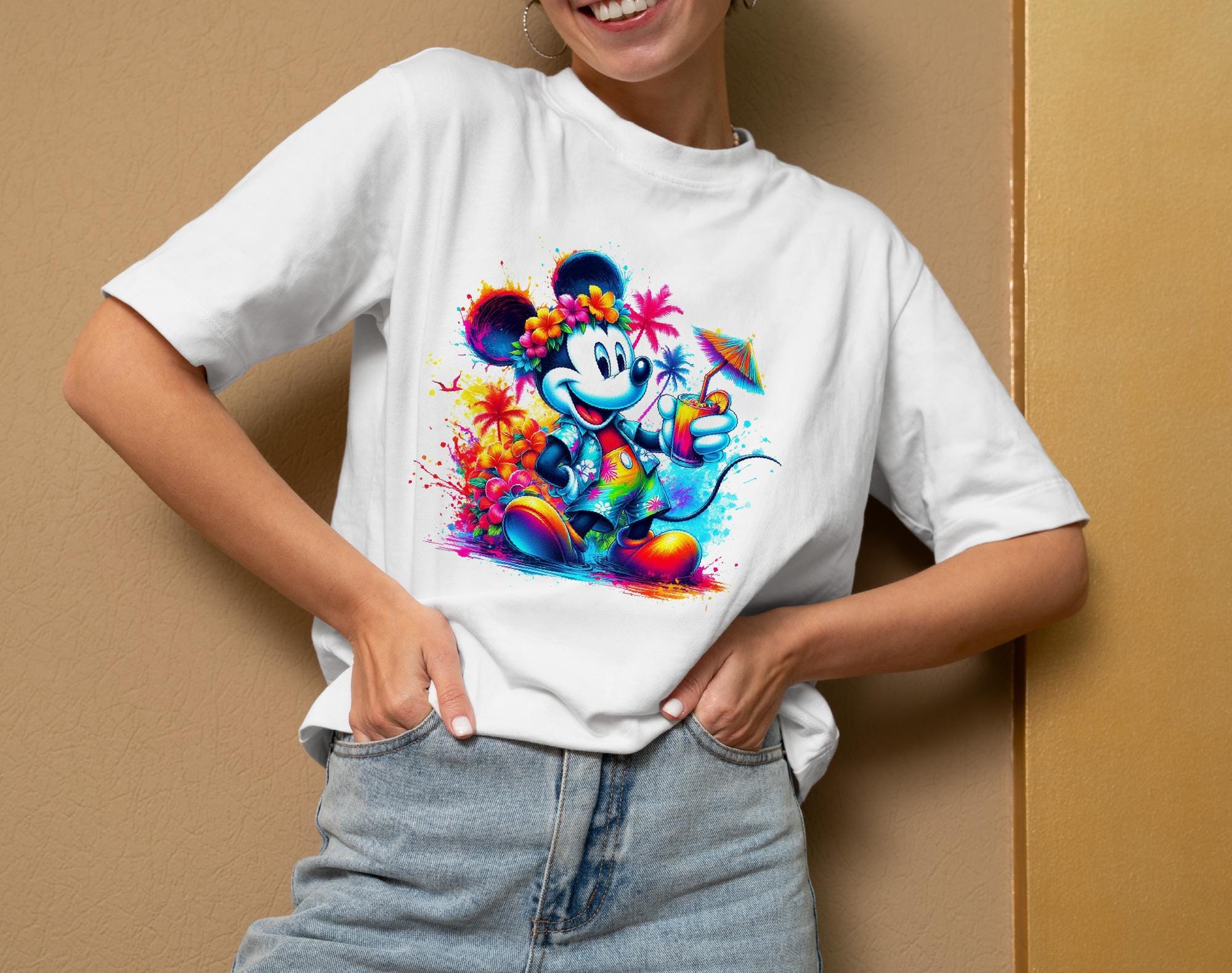 Hawaii Mickey Mouse PNG: Watercolor Splash, Holiday Theme (5 Files) - Etsy