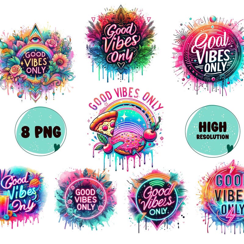 Neon Tshirt With Positive Svg - Etsy