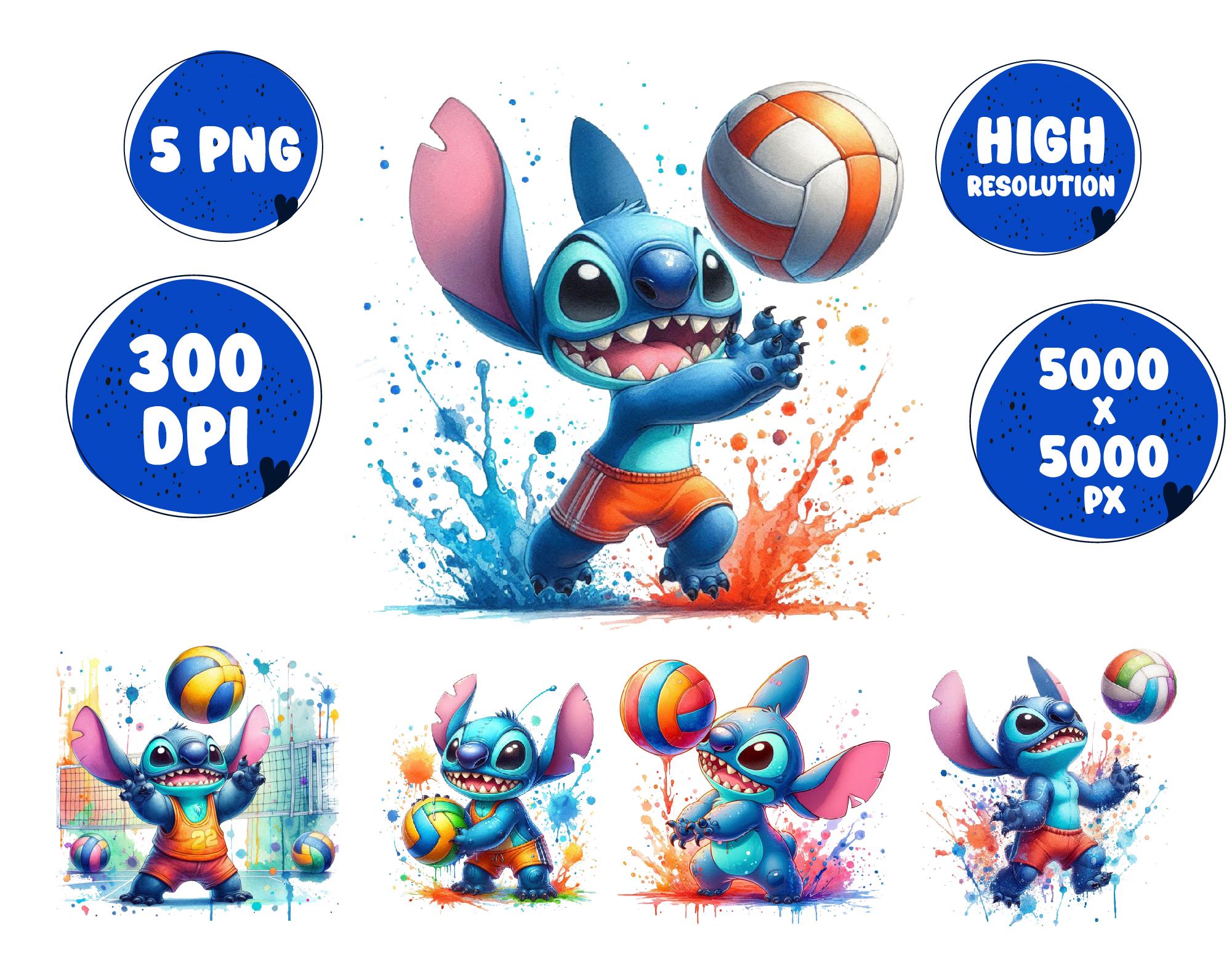 Stitch Volleyball 5 PNG Splash and Watercolor Png Transparent PNG File ...
