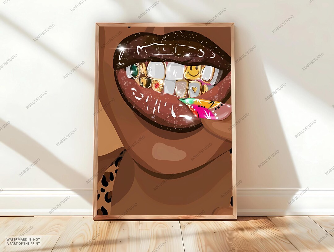 Black Women Art, Black Girl Lips Art, Melanin Beauty, Bold Lip Print ...